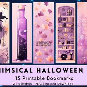 Halloween Bookmarks Bundle Printable Digital Instant Download PNG ...