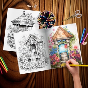 Whimsical Wishing Wells Coloring Pages Printable Enchanted Wellspring ...