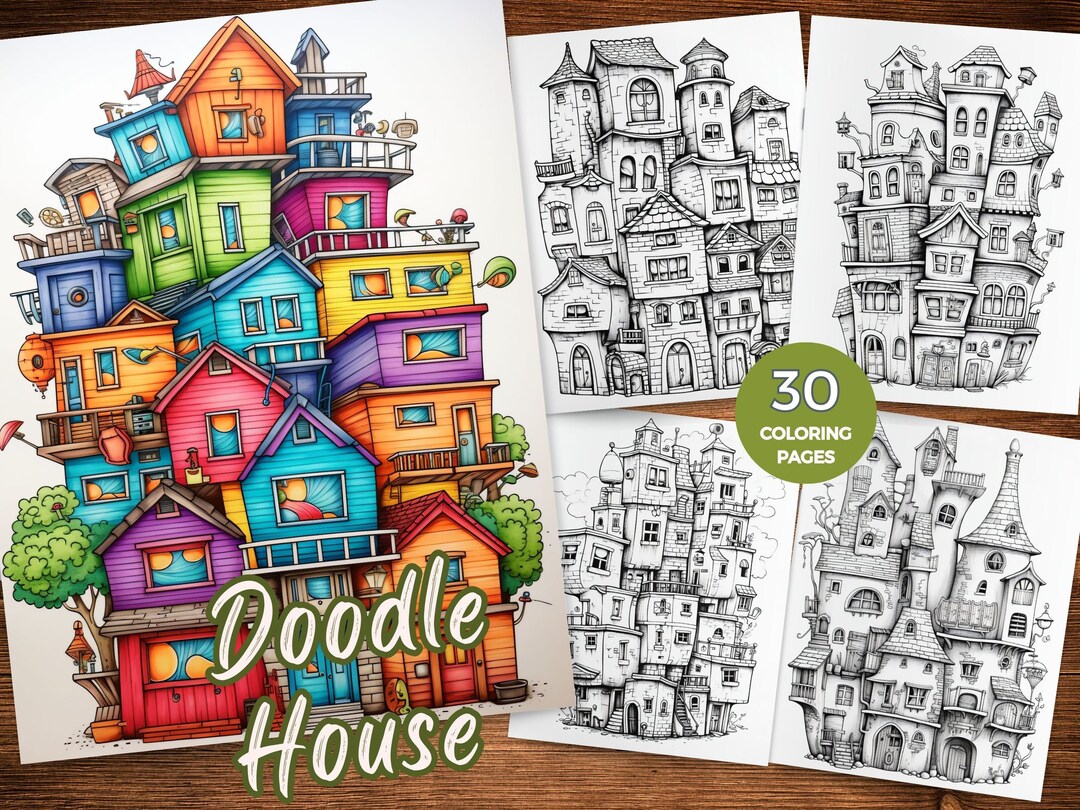 Doodle House Coloring Pages Printable Unique Architectural Coloring ...