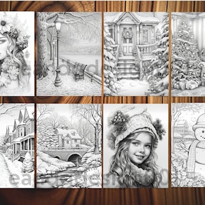 Coloring Winter Scene Coloring Pages Printable Winter Christmas Scene ...