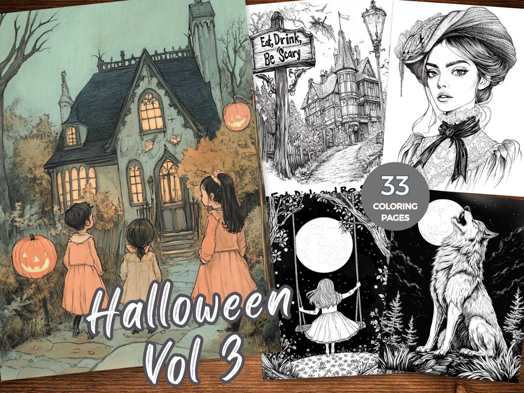 Spooky Halloween Coloring Pages for Adults Gothic Fantasy Coloring ...