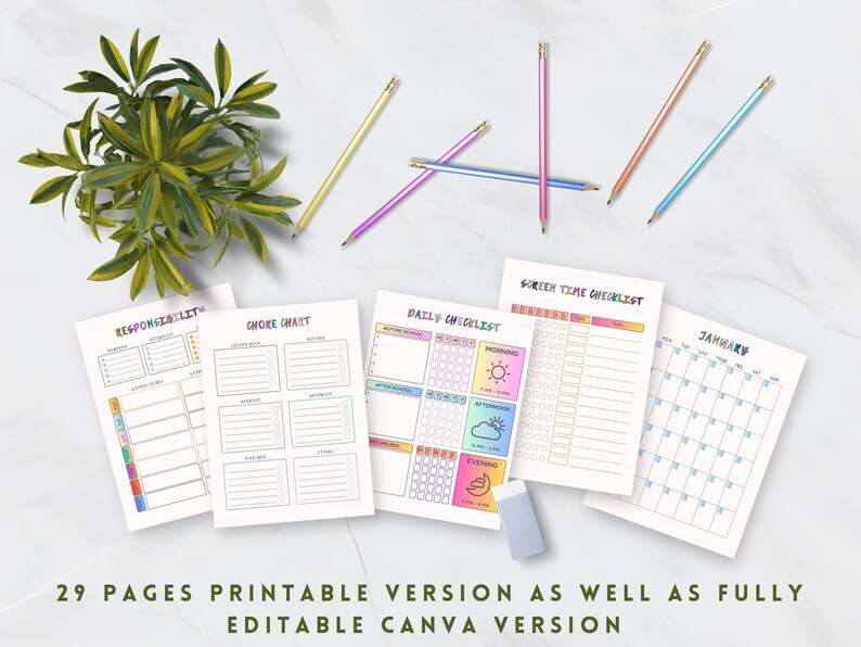 Editable Reward Chart Bundle for Kids Fun Chore Chart Designs - Etsy