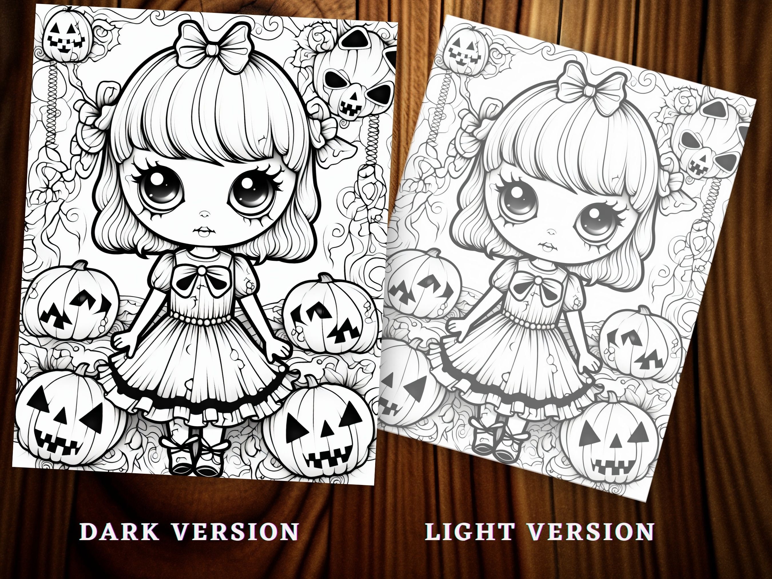 Spooky Cutie Coloring Pages Kawaii Creepy Coloring Book - Etsy