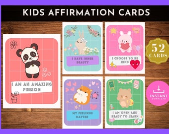 Printable Affirmation Cards for Kids, Motivational Cards, Positivity ...