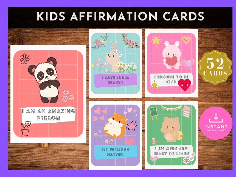 Affirmation Cards for Kids Motivational Cards Positivity - Etsy