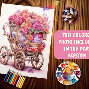 Floral Carriage Coloring Pages Blossoming Carriages Coloring Book for ...