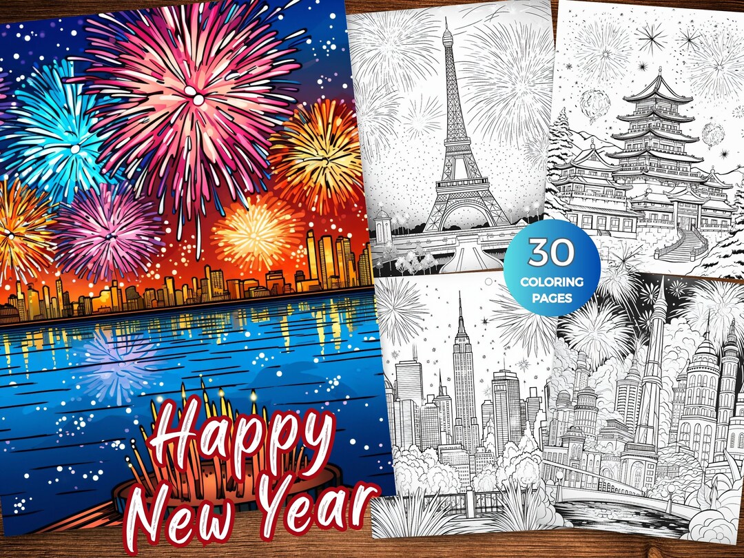 New Year's Eve Coloring Page New Years Coloring Book New Years ...