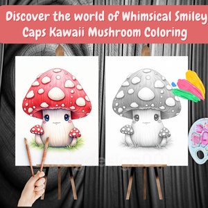 Kawaii Mushroom Coloring Pages Cute Mushroom Coloring Book Charming ...