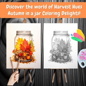 Autumn in A Jar Coloring Pages Fall Coloring Pages Printable Grayscale ...