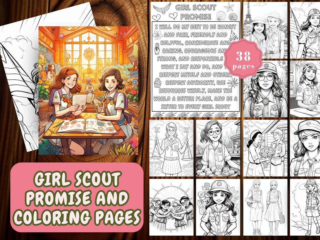 Girl Scout Promise Coloring Page Girl Scout Coloring Pages Scout ...