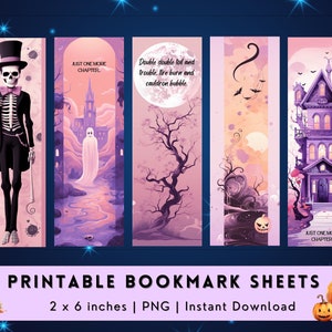 Halloween Bookmarks Bundle Printable Digital Instant Download PNG ...