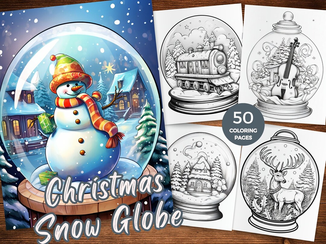 Printable Christmas Snow Globe Coloring Pages Christmas Coloring Pages ...