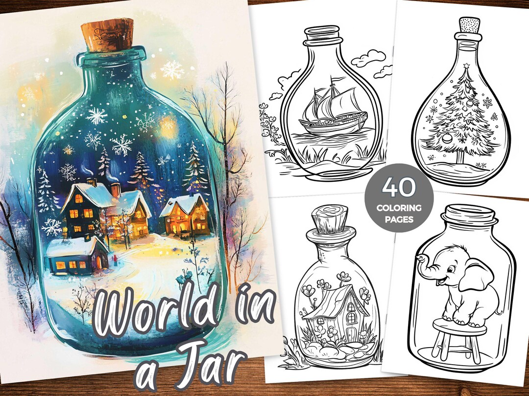 Jar Coloring Pages Magic Jar Coloring Page Fantasy World Jars Coloring ...