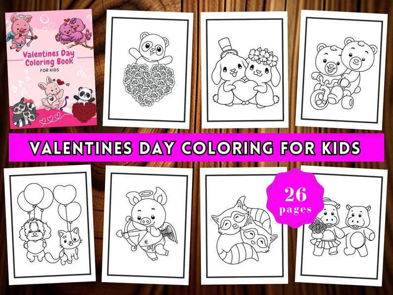 Printable Cute Valentine Coloring Pages Valentines Day - Etsy
