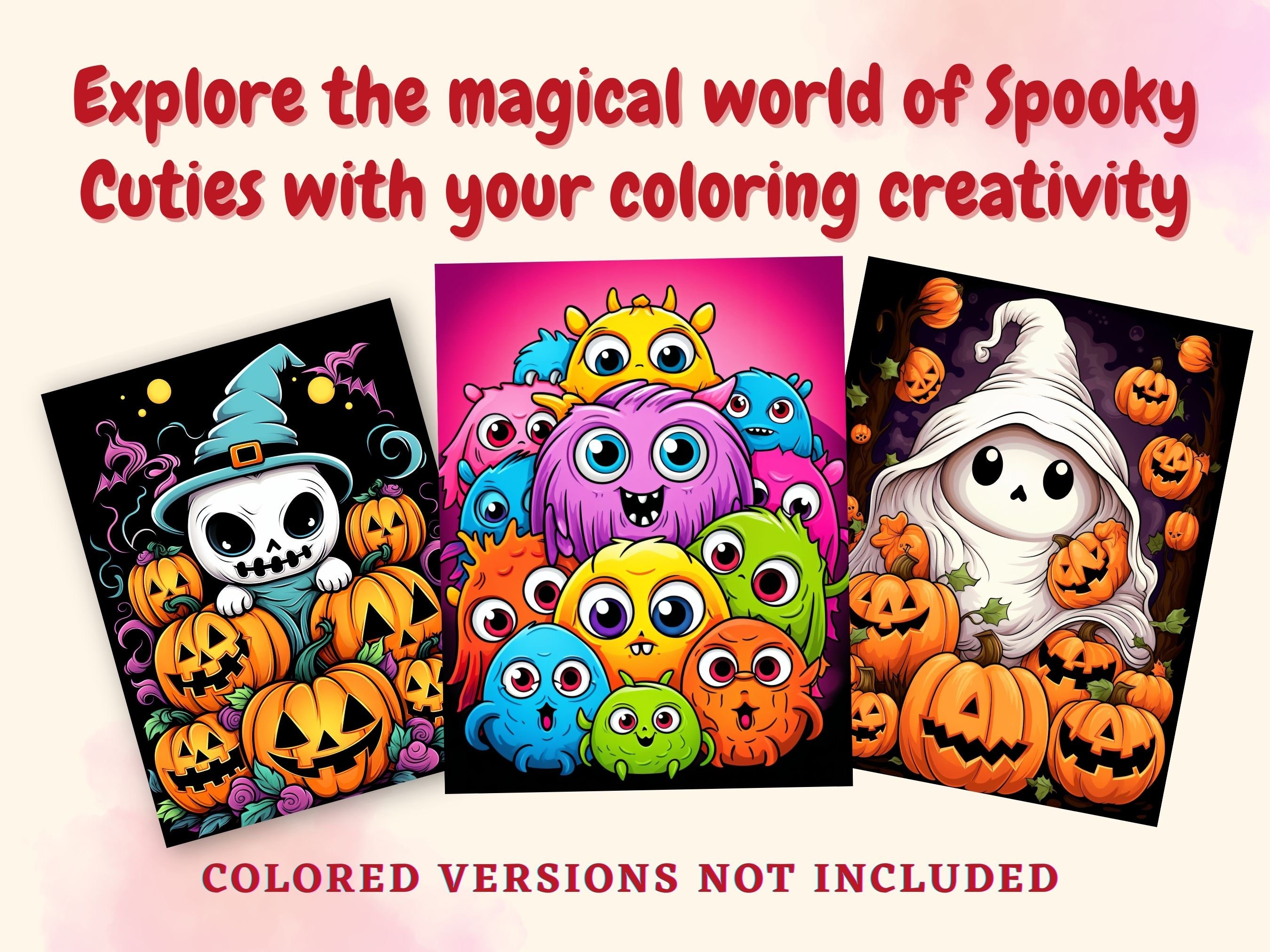 Spooky Cutie Coloring Pages Kawaii Creepy Coloring Book - Etsy