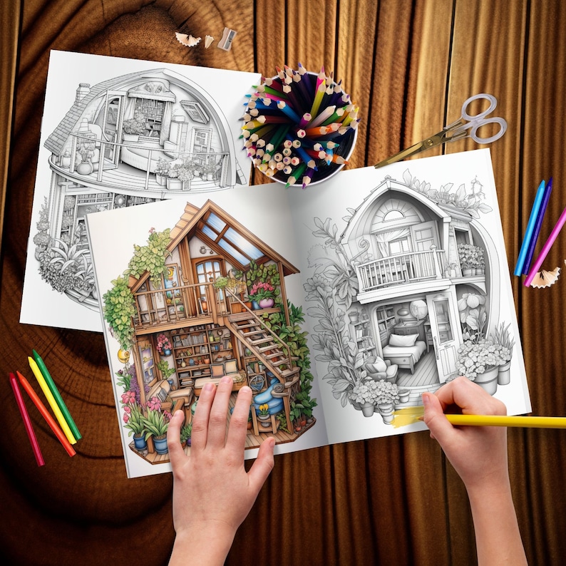 Isometric Room Coloring Pages, Interior Isometric Coloring Printables ...