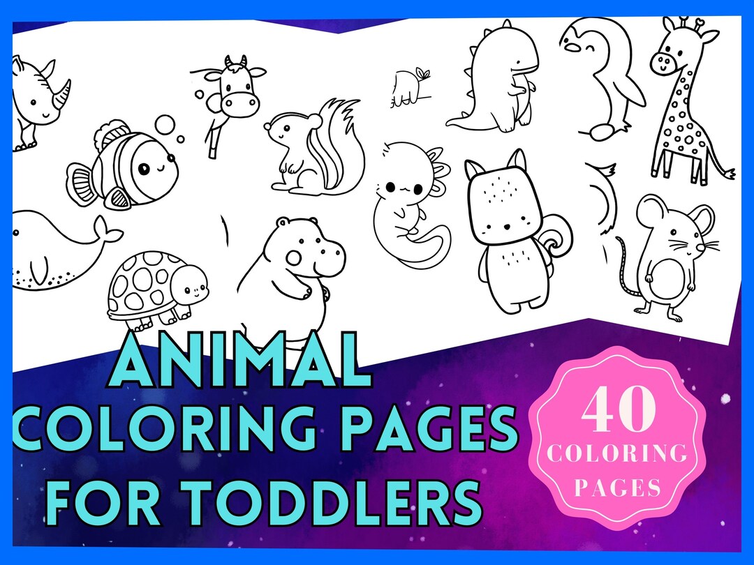 40 Coloring Page With 160 Animals,instant Download,printable PDF ...