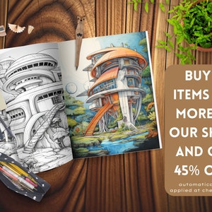 Futuristic Coloring Pages Futuristic House Coloring Book for Adults ...