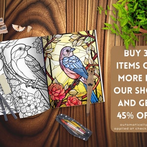 Stained Glass Birds Coloring Pages for Adults Printable Stained Glass ...