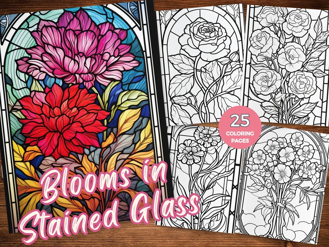Stained Glass Flowers Coloring Pages of Stained Glass Windows Coloring ...