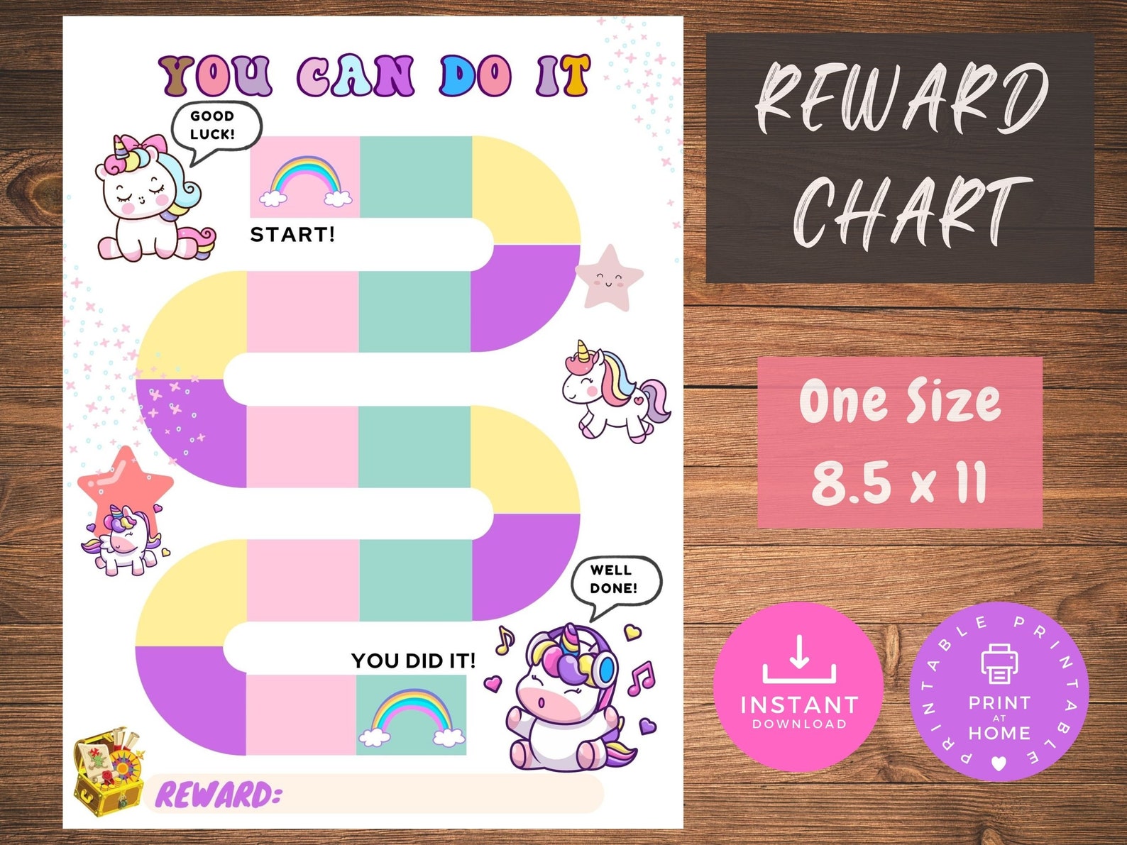 Printable Unicorn Reward Chart | Sunshine Behavior Chart | Kids Routine ...