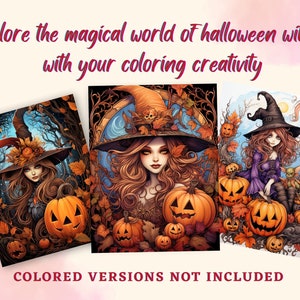Halloween Witch Coloring Pages, Fantasy Coloring Pages, Kids and Adults ...