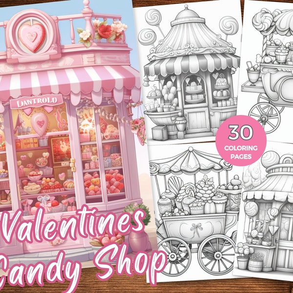 Candy Store Coloring Pages - Etsy