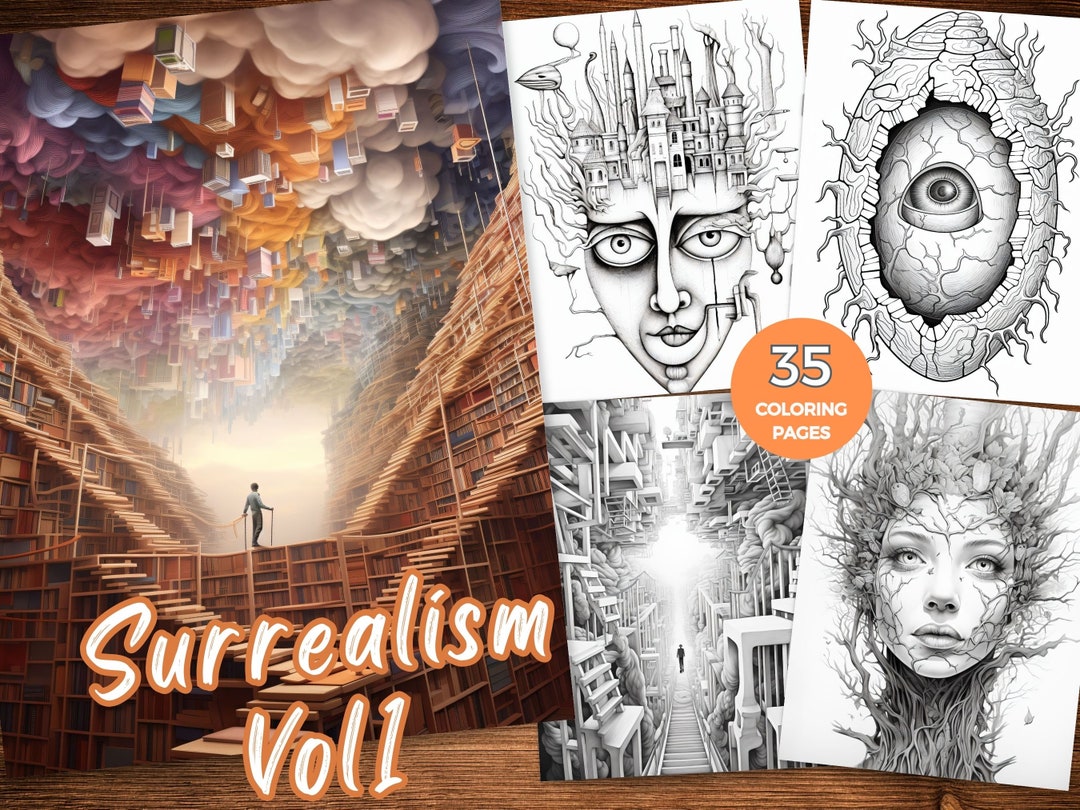 Surrealism Coloring Pages Fantasy Landscape Coloring Book Surreal Art ...