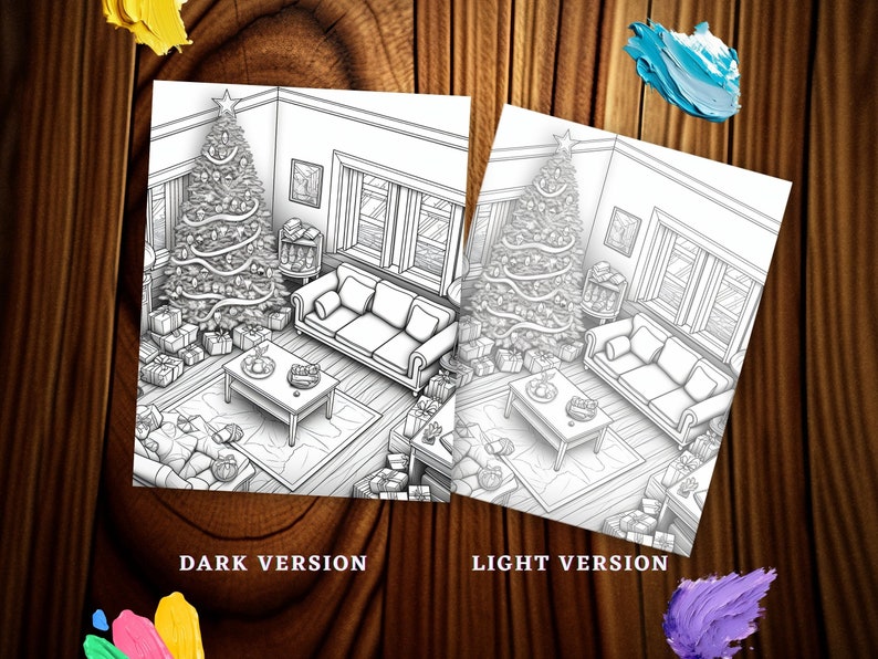 Isometric Coloring Page Isometric Christmas Lounge Coloring - Etsy
