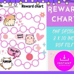 Cats Reward Chart, Printable Cats Behavior Chart, Daily Chore Chart ...