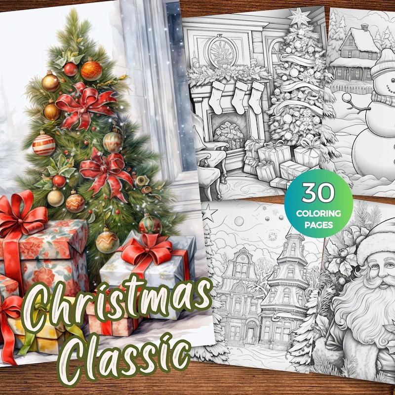 Classic Santa Coloring - Etsy