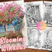 Blooming Windows Coloring Pages for Adults Floral Window Coloring ...