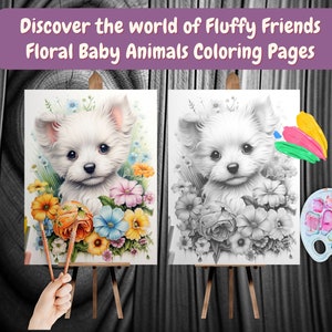 Baby Cute Animals Coloring Pages Floral Baby Animals Coloring Sheets ...