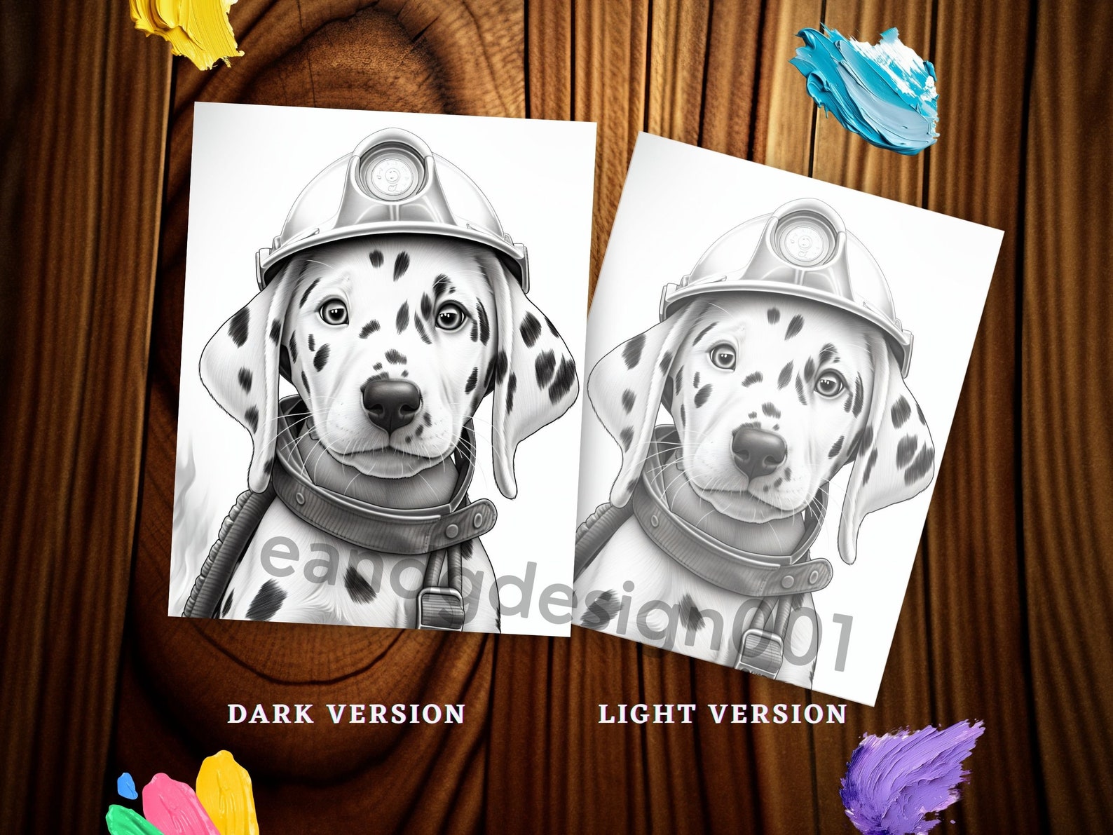 Firefighter Spotted Dog Coloring Pages Heroic Canine Coloring Sheets ...