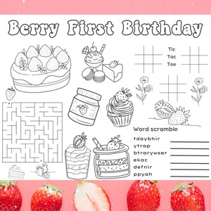Berry 1st Birthday Coloring Berry First Birthday Coloring Page ...