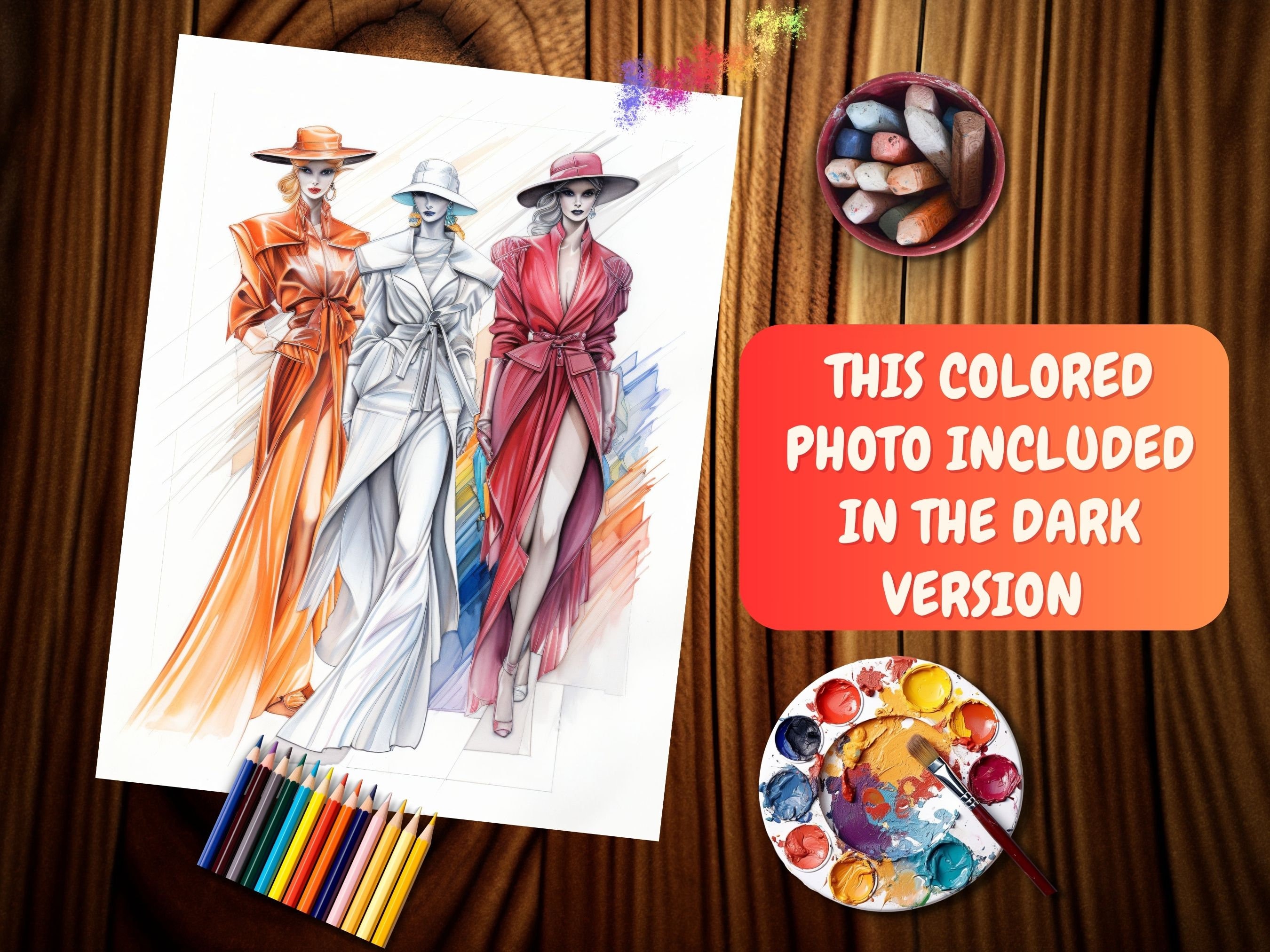 Fashion Model Coloring Pages Printable Fashion Design Coloring - Etsy ...