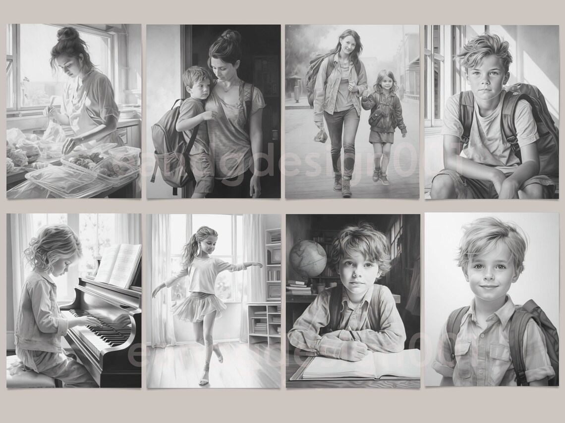 Life's Story Grayscale Coloring Book Instant Download Printable PDF ...