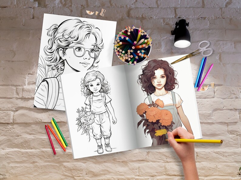 Vintage Children Coloring Pages for Adults Vintage Girl Coloring Pages ...