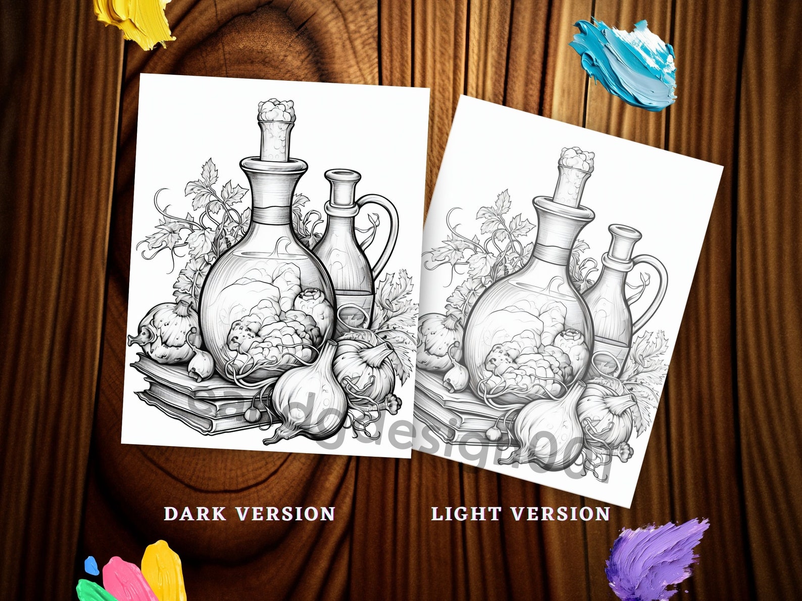Magic Potion Coloring Pages Adult and Kids Coloring Book Fantasy ...