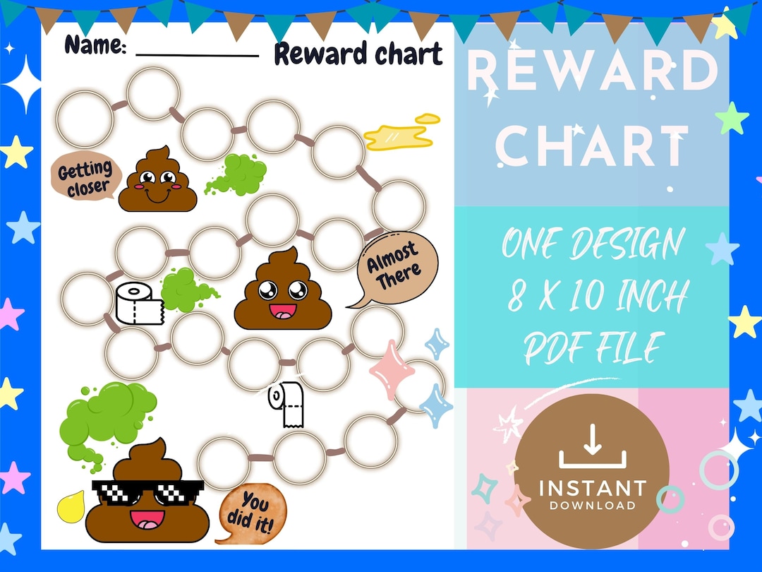 Potty Chart, Potty Training Chart, Custom Sticker Chart, Potty Training ...