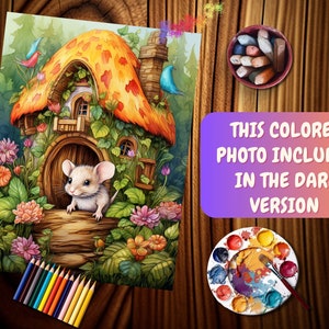 Whimsical Mouse House Coloring Pages Magical Mouse House Coloring Book ...