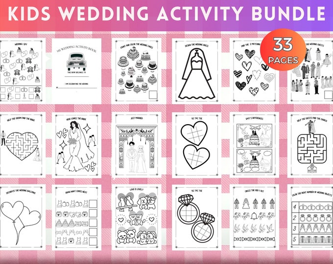 Kids Wedding Activity Bundle, Wedding Activity Pack for Kids, Kids ...