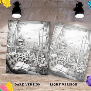 Cozy Reading Nook Coloring Pages Book Lovers Coloring Sheets Book Nook ...