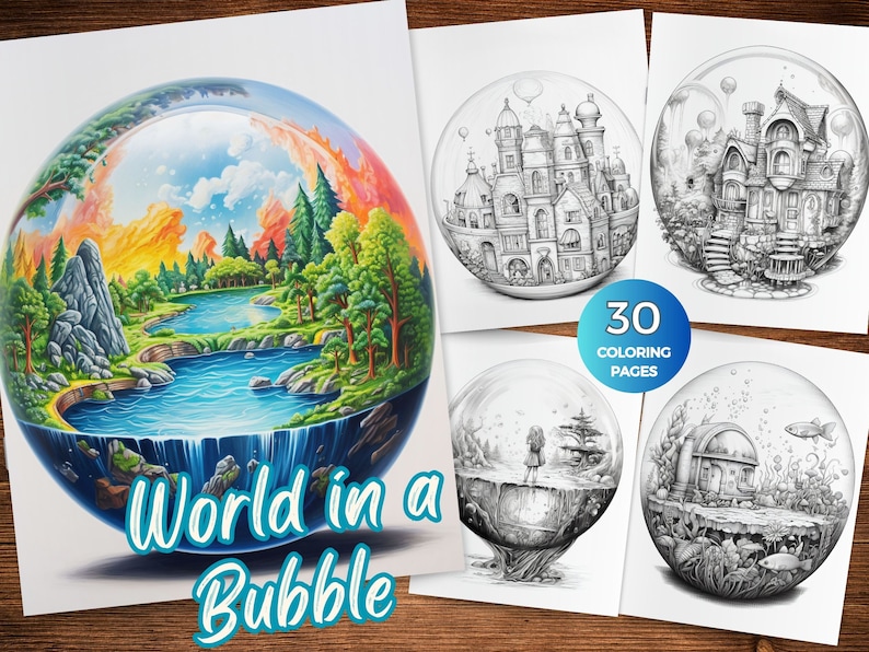 World in a Bubble Coloring Pages for Adults World in a Crystal Ball ...
