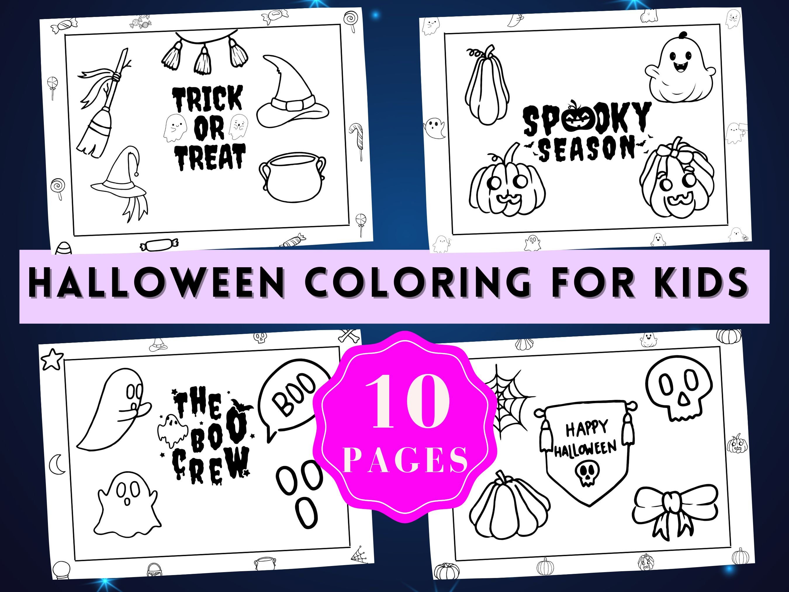 Happy Halloween Coloring Pages Cute Halloween Coloring Book - Etsy