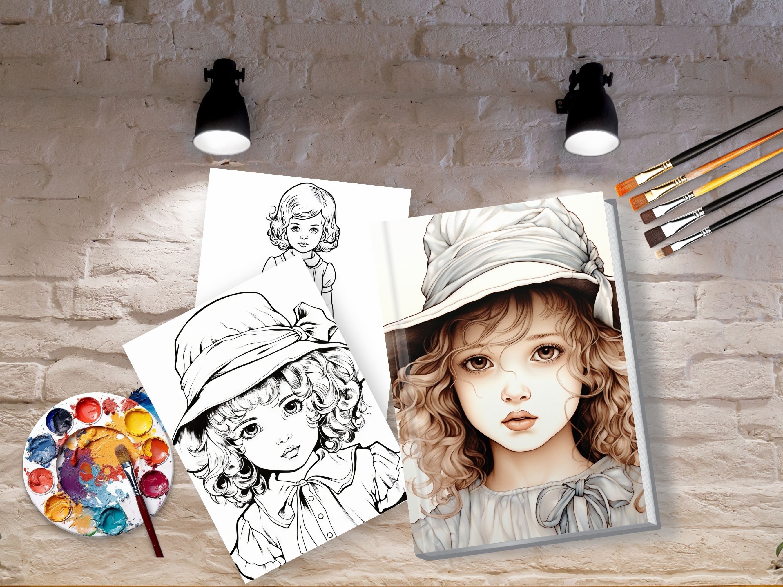 Vintage Children Coloring Pages for Adults Vintage Girl Coloring Pages ...