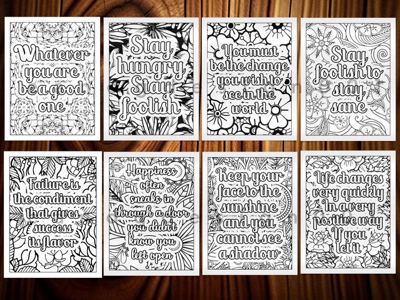 Motivational Quotes Coloring Pages Pdf Positive Affirmation Adult ...