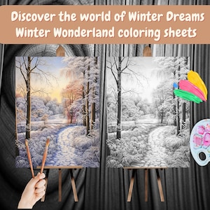 Coloring Winter Scene Coloring Pages Printable Winter Christmas Scene ...