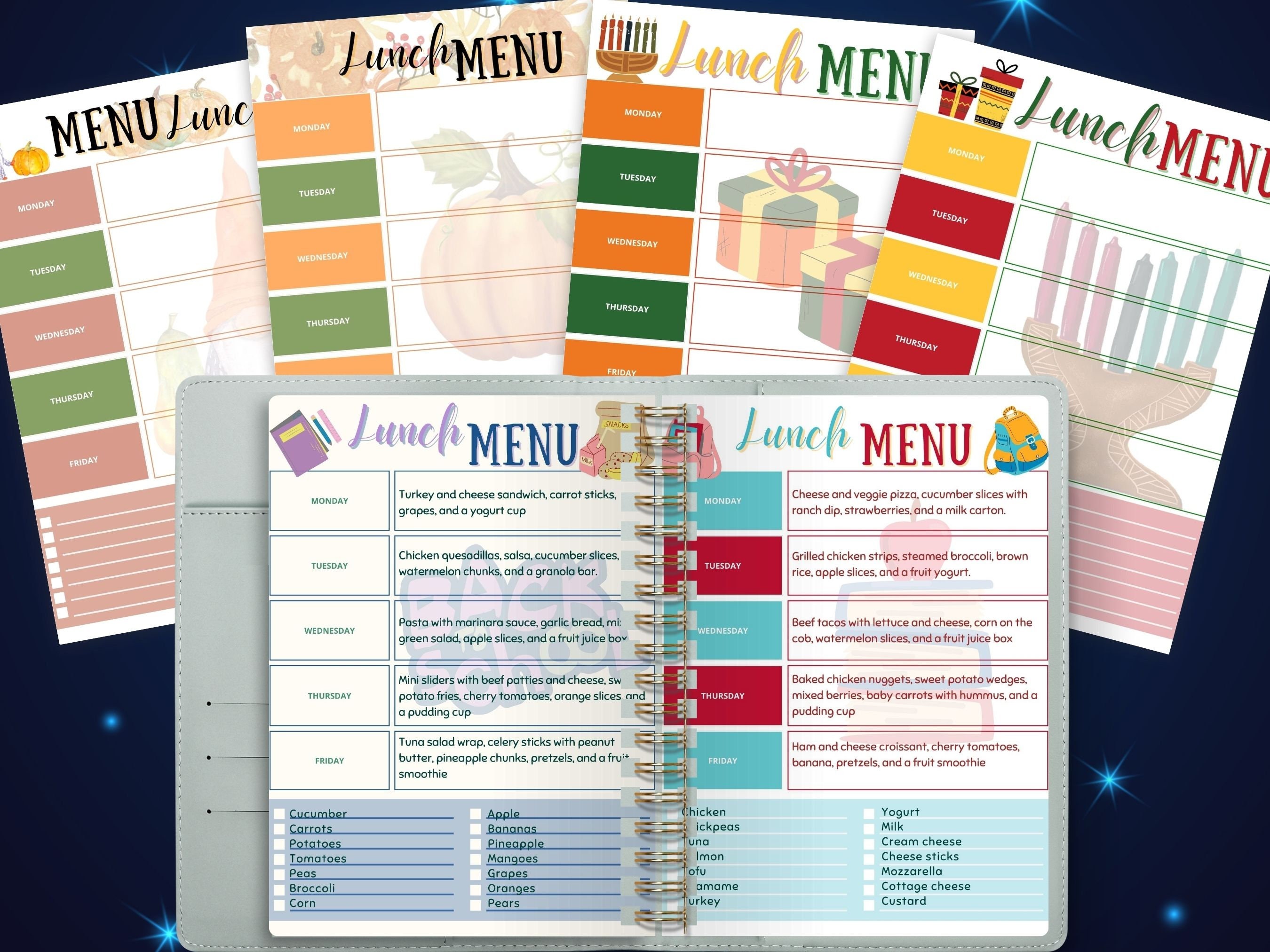 Editable Lunch Menu for Kids INSTANT DOWNLOAD Editable PDF - Etsy UK