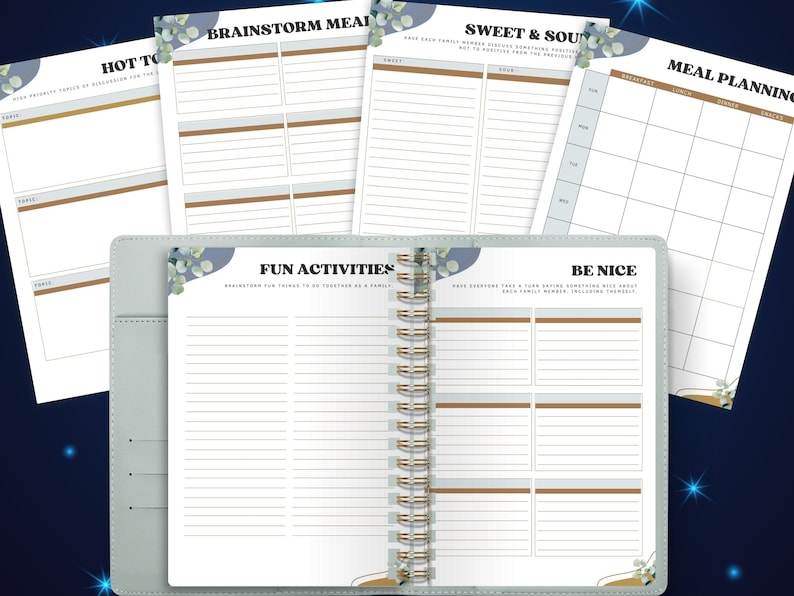 Family Meeting Agenda Template Family Meeting Guide Navy Gold - Etsy